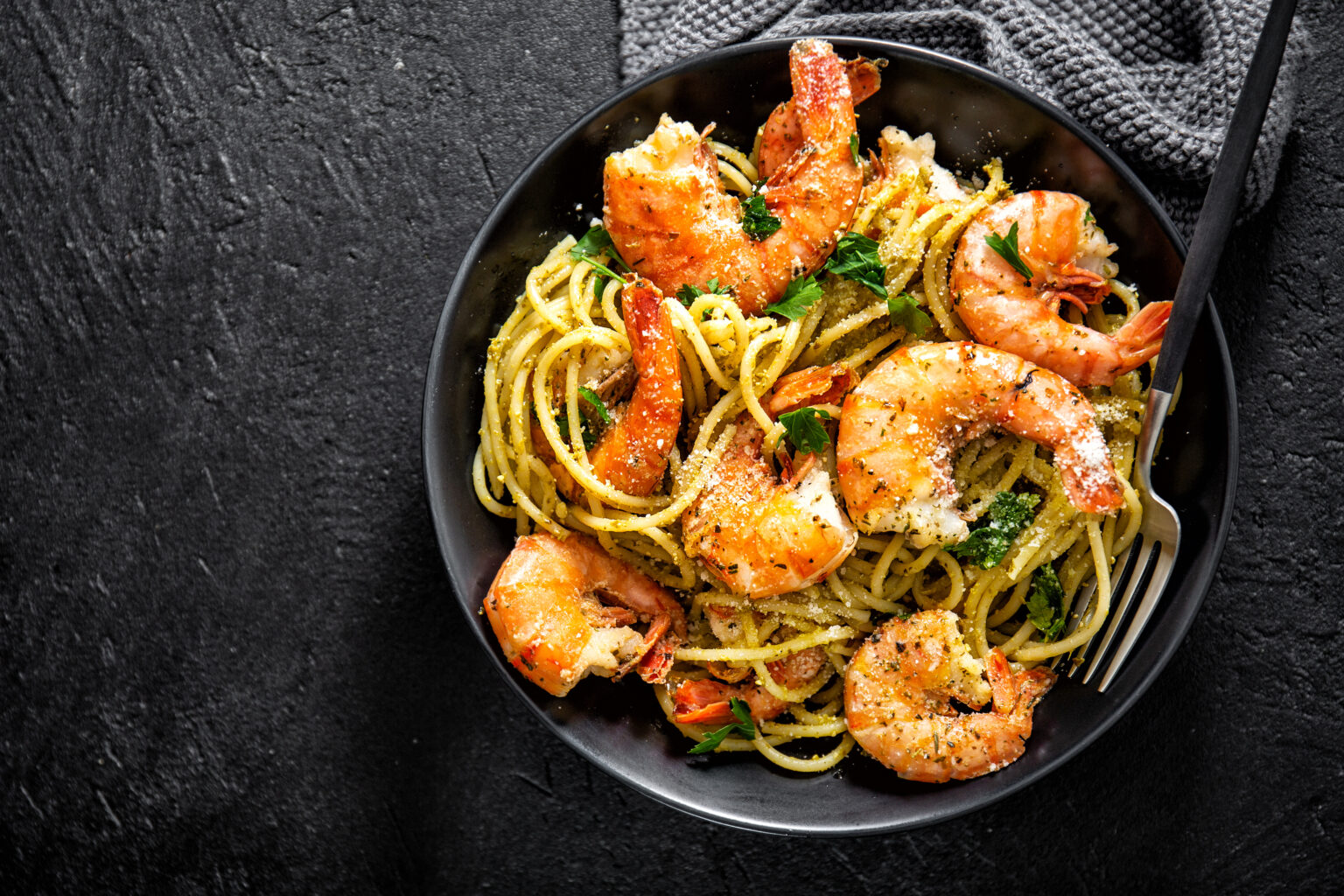 Pasta Aglio e Olio mit Scampis - Kieslich Gewürze